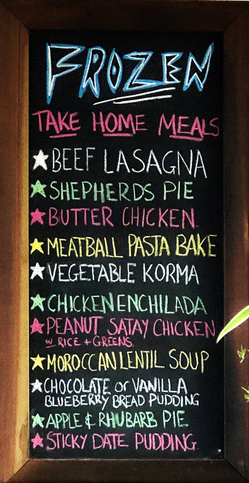 Menu at RORO Cafe, Queenscliff