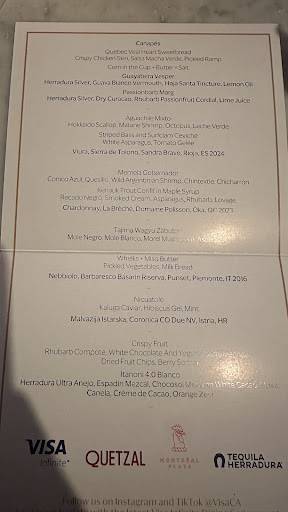Menu at Quetzal restaurant, Toronto, 419 College St