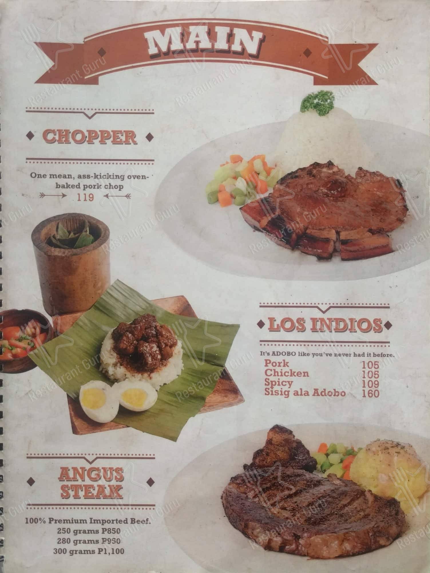 Menu at Brickfire E. Abada steakhouse, Quezon City, J3PF+F5V