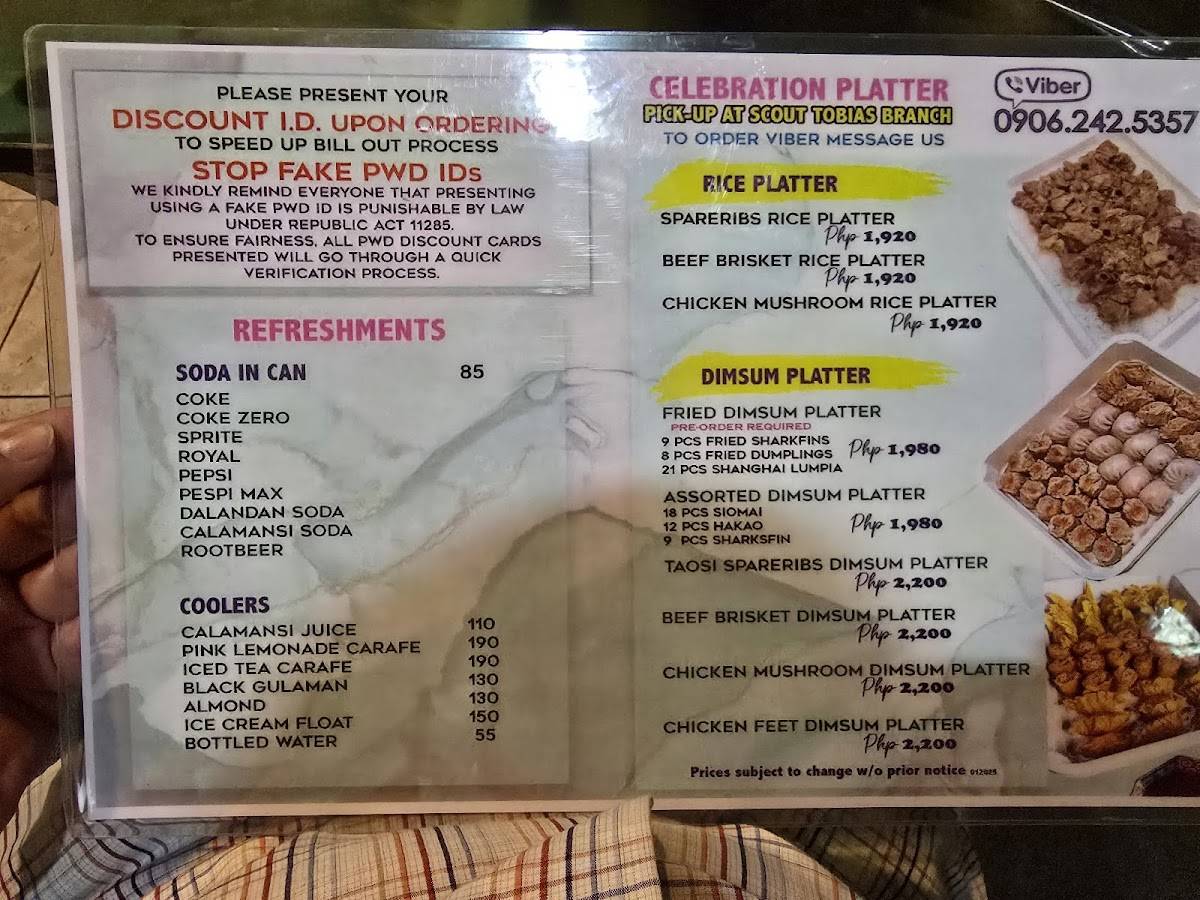 Menu at Le Ching Tea House restaurant, Quezon City, MCV Building