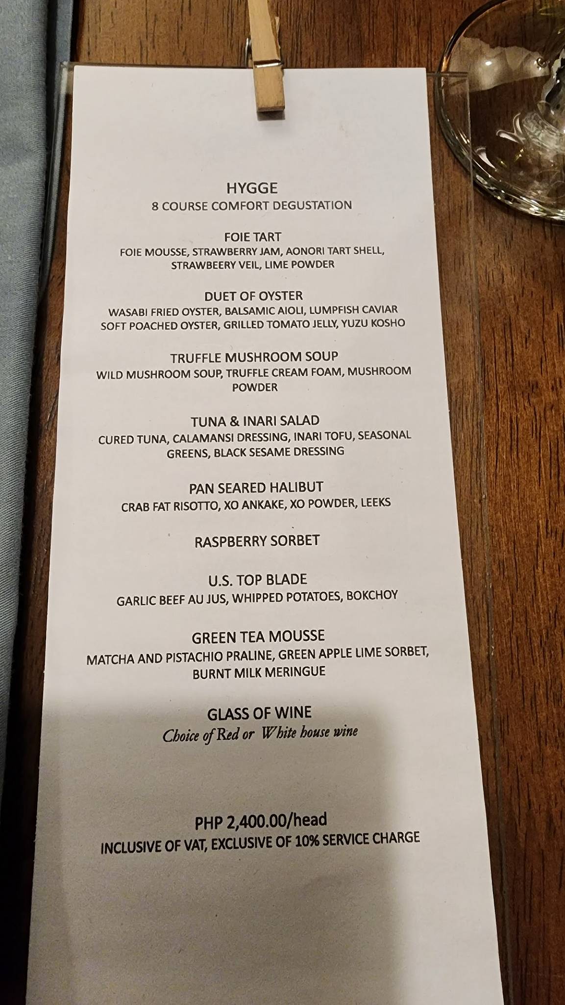 Menu at Ninyo Fusion Cuisine restaurant, Quezon City