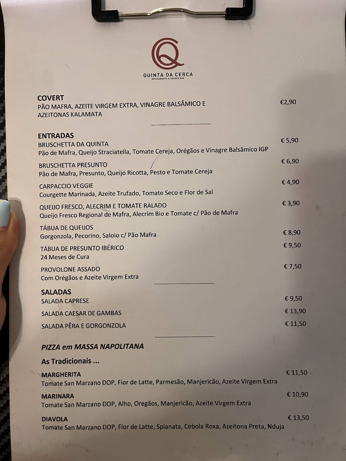 Menu em Quinta da Cerca Restaurante & Garden Bar, Mafra