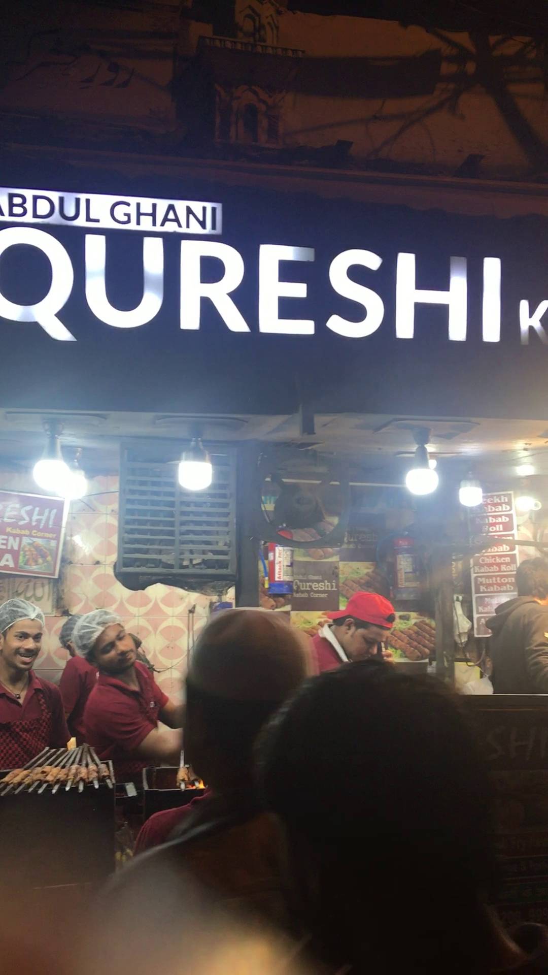 Menu at Qureshi kabab corner, New Delhi