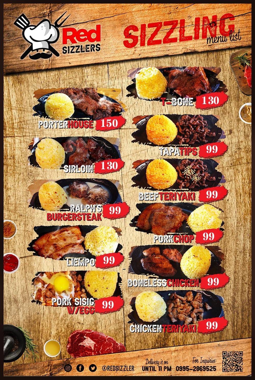 Carta del restaurante RED Sizzlers Blumentritt Road Manila, Manila