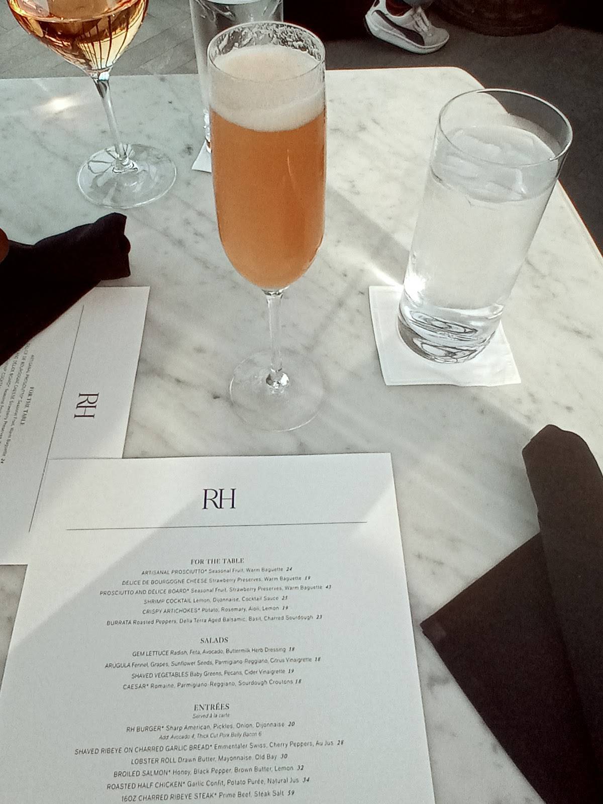 Menu at RH Rooftop Restaurant Dallas, Dallas