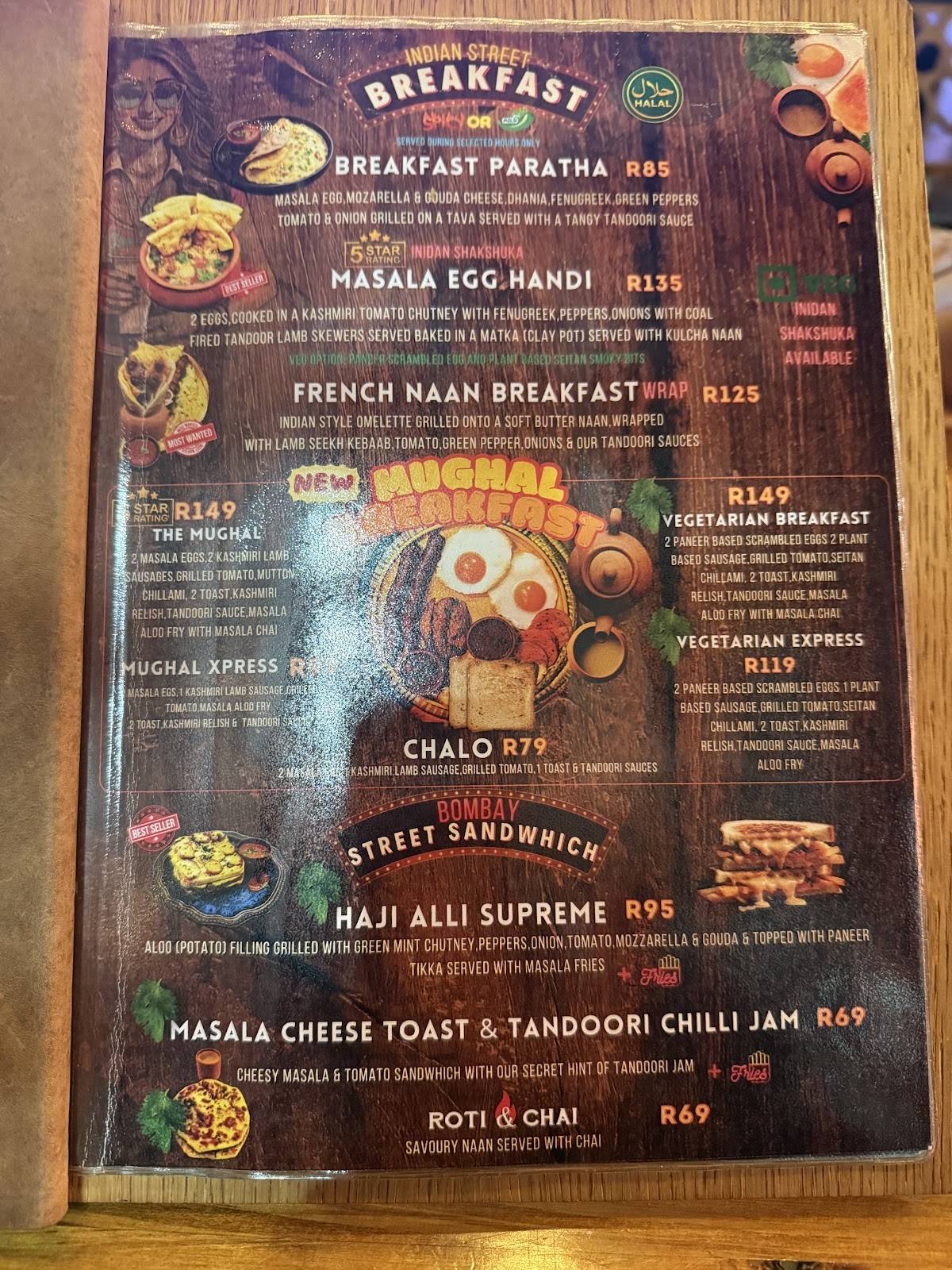 Menu at ROTI & CHAI UMHLANGA restaurant, Durban