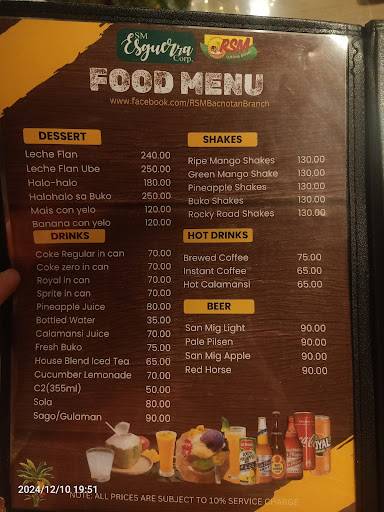 Carta del restaurante RSM Calamba- Bacnotan Branch, Calamba, Bacnotan Rd