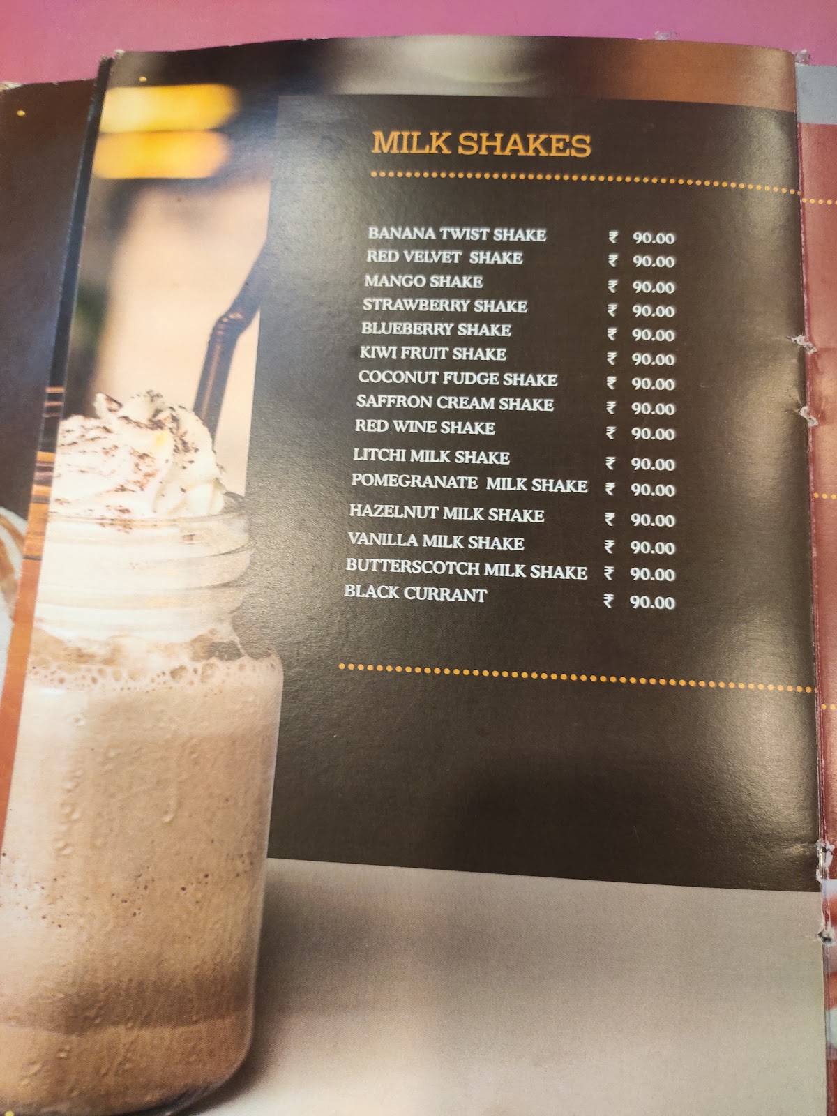 Menu at Raagam's Palate, Udumalpet