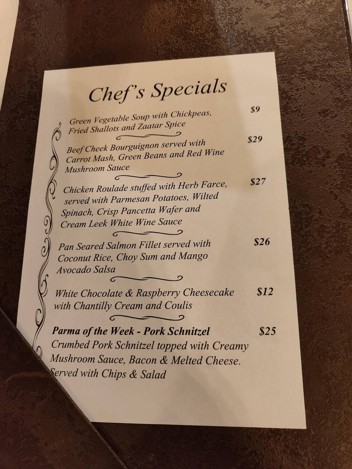 Menu at Racecourse Hotel Werribee restaurant, Werribee