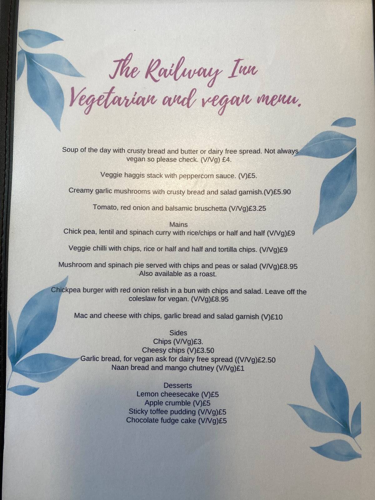 Menu at Railway Inn whithorn ltd pub & bar, Whithorn