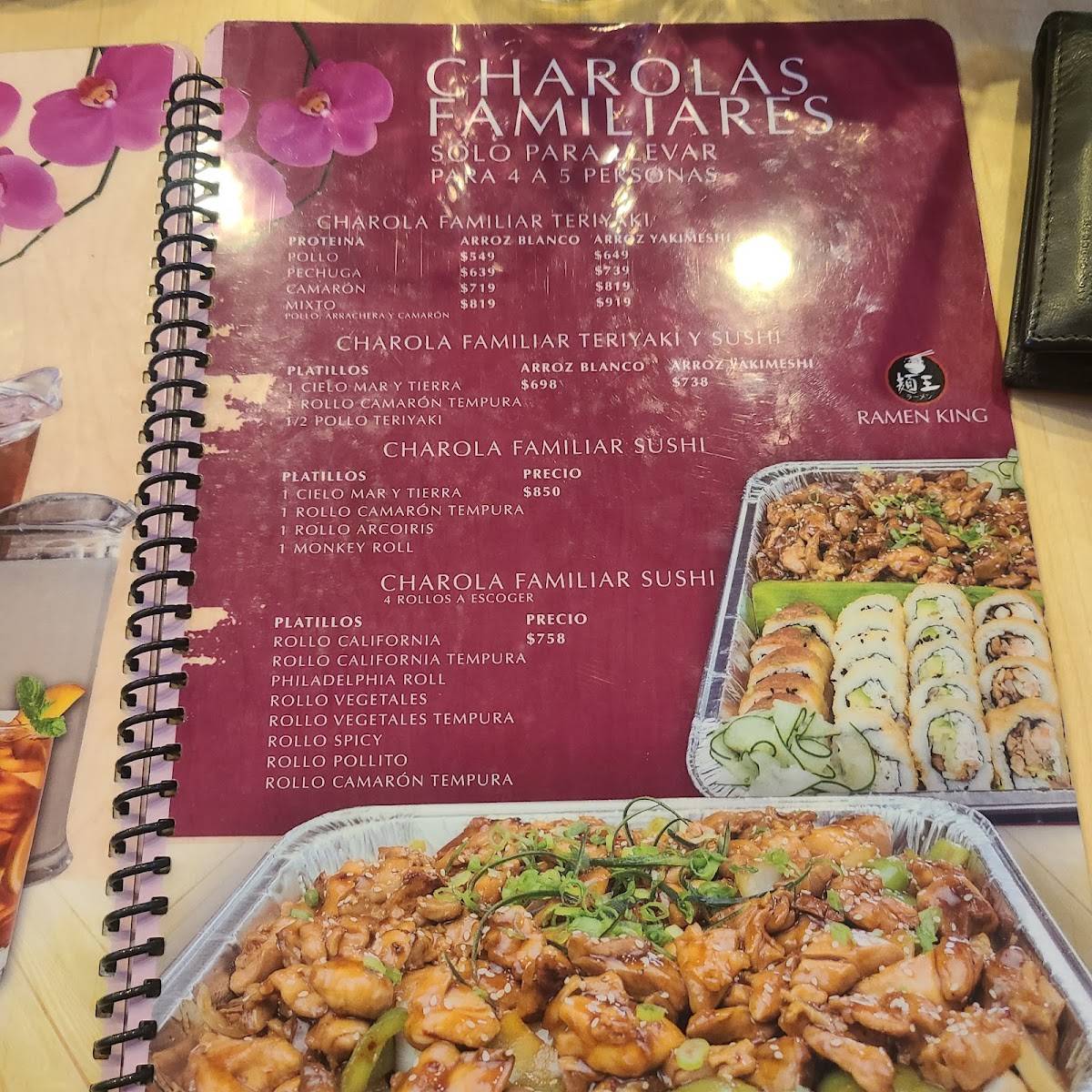 Carta del restaurante Ramen king, Mexicali, Calz Anáhuac