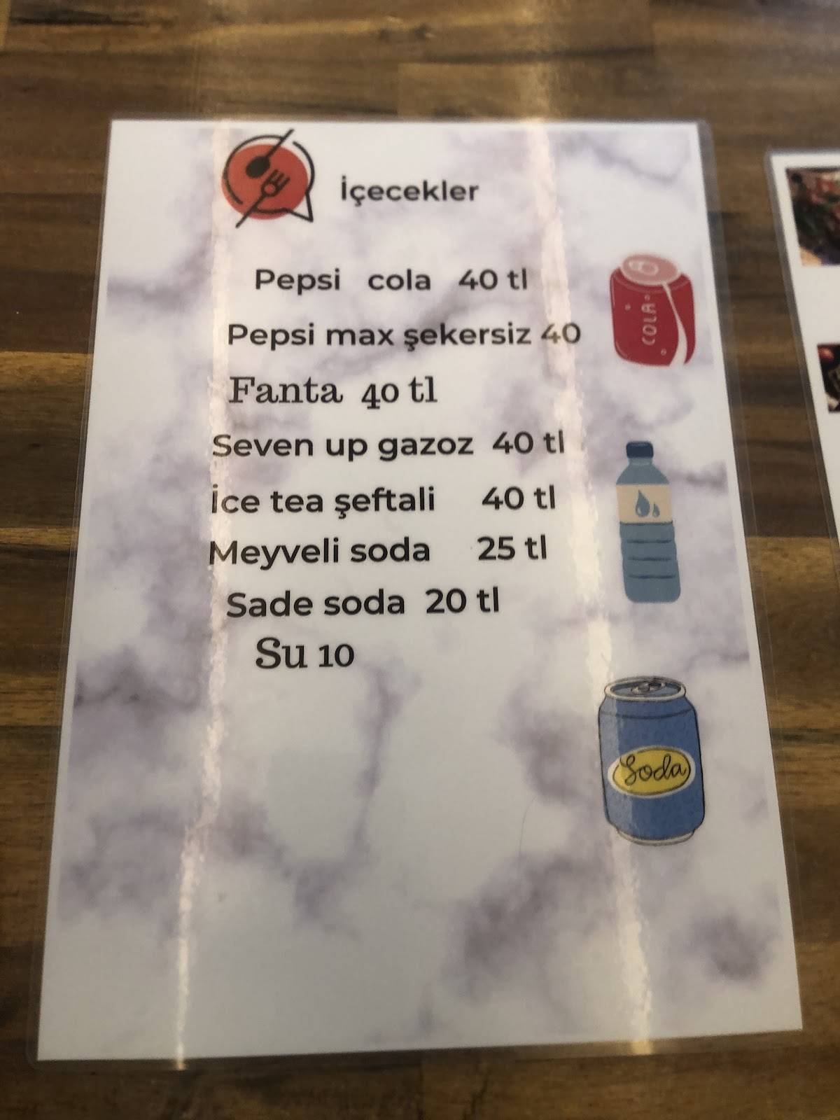 Menu at Ravenna Akaretler, Istanbul
