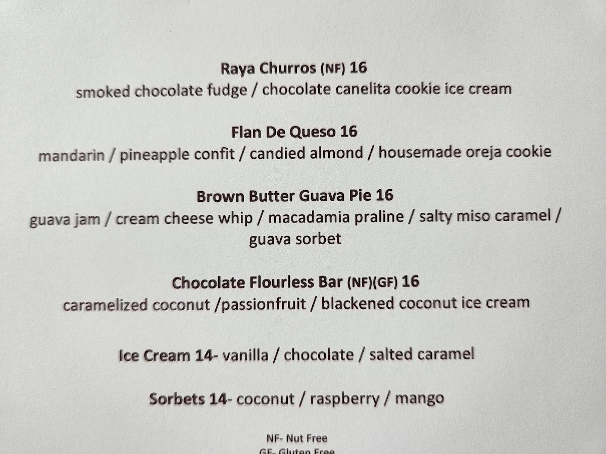 Menu at RAYA restaurant, Dana Point, 1 Ritz Carlton Dr