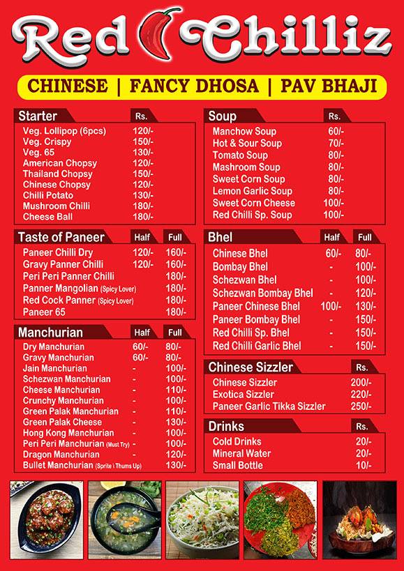 Menu at Red Chilliz Food Court, Surat