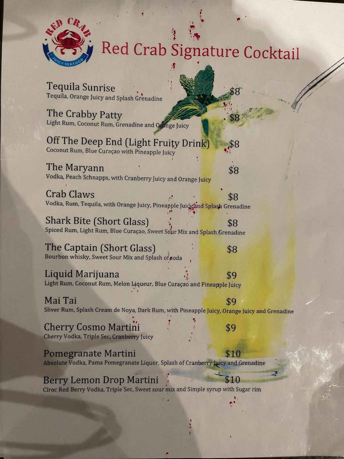 Menu at Red Crab - Juicy Seafood restaurant, West Palm Beach, N ...
