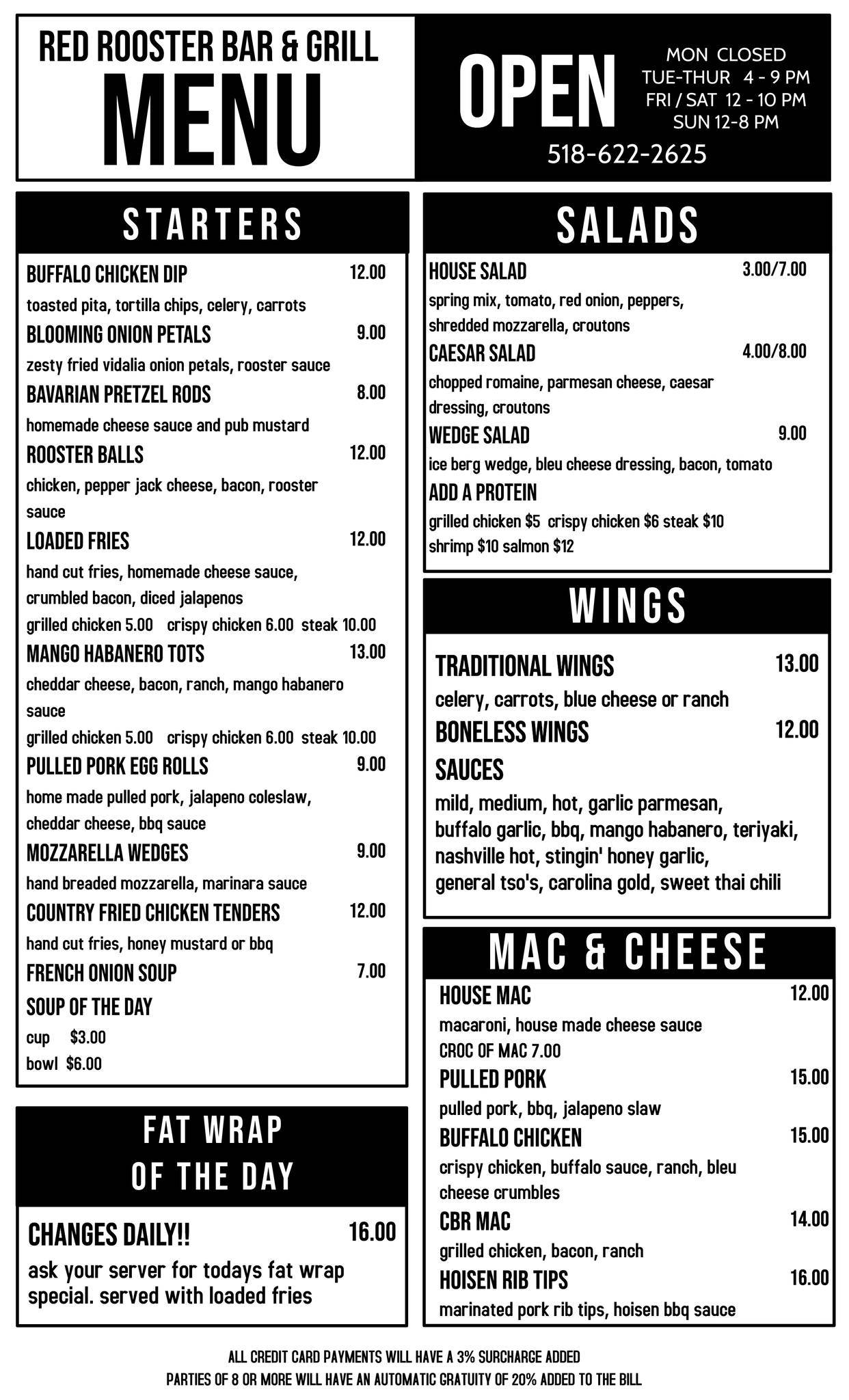 Menu at Red Rooster Bar & Grill, Cairo