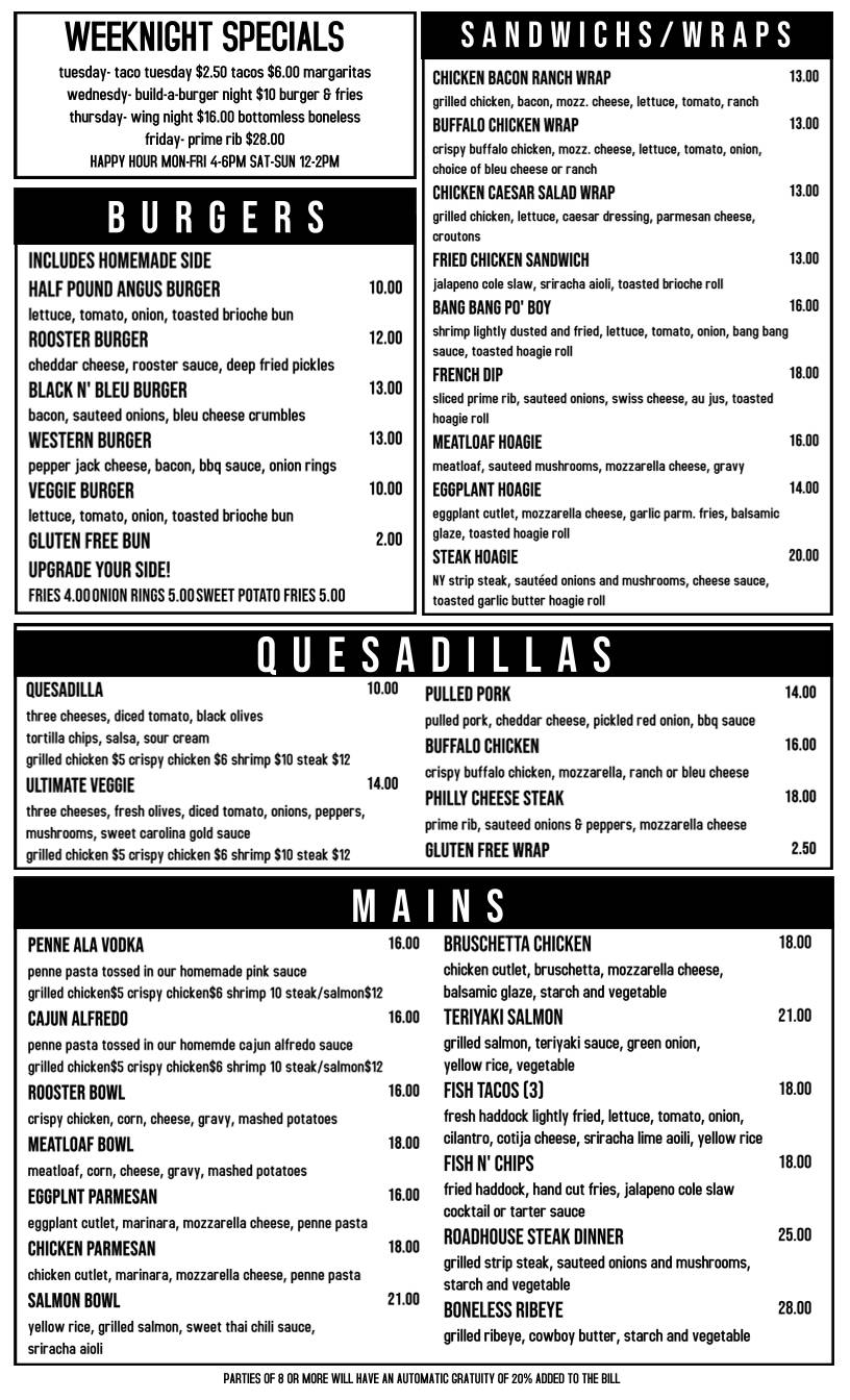 Menu at Red Rooster Bar & Grill, Cairo