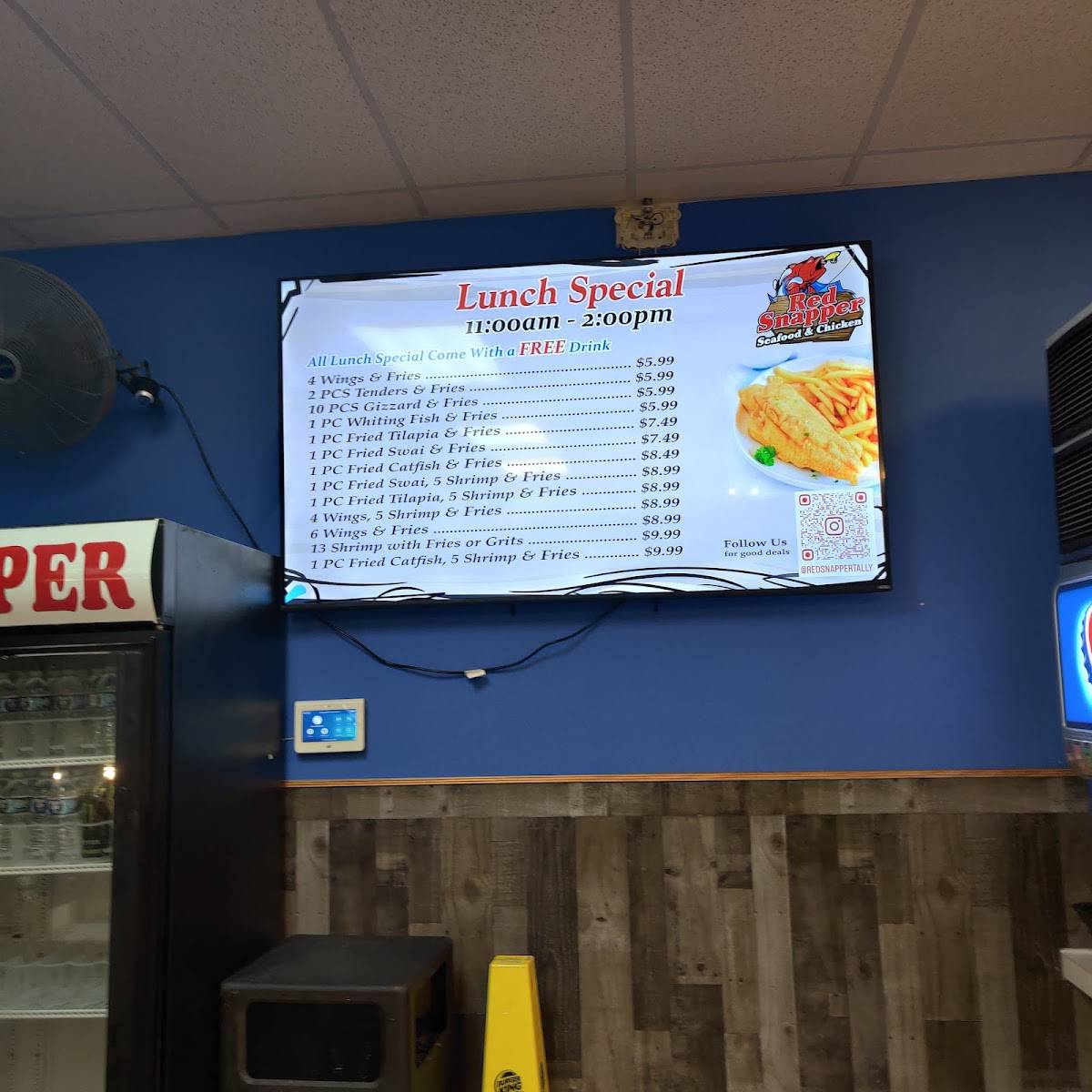 Menu at Red Snapper restaurant, Tallahassee, Crawfordville Rd # 5