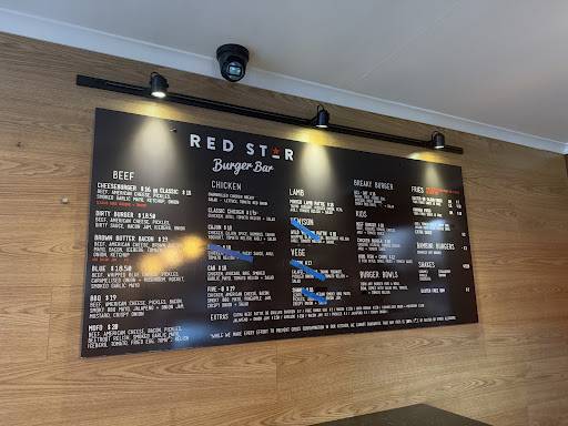 Menu at Red Star Burger Bar, Wanaka