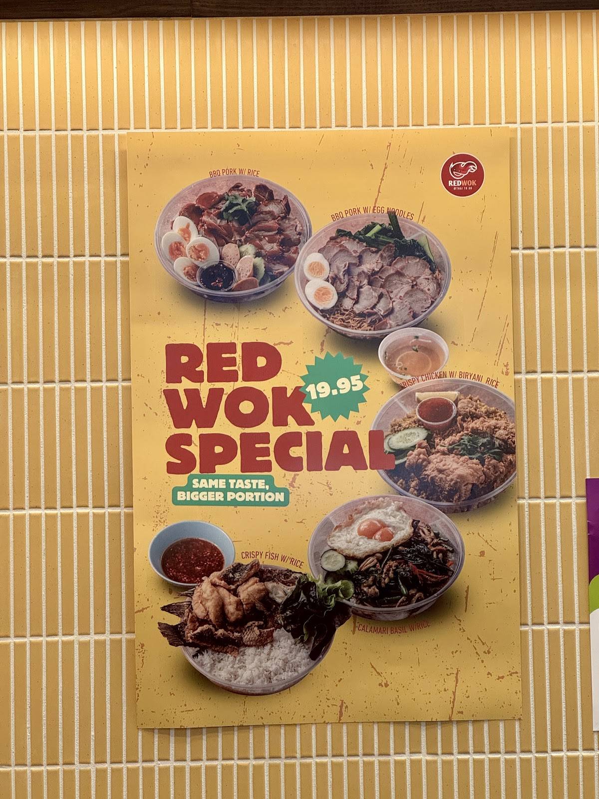 Menu at Red Wok Thai Myer Westfield Sydney restaurant, Sydney