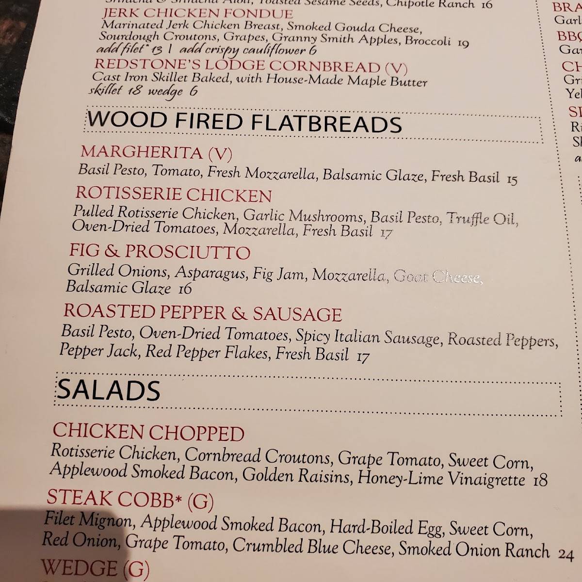 Menu at Redstone American Grill pub & bar, Maple Grove