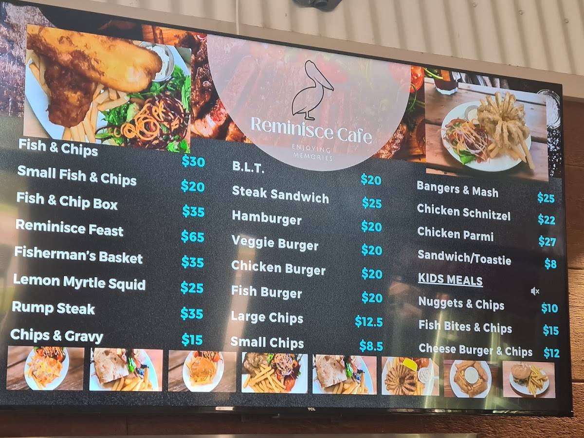 Menu at Reminisce Cafe, Denmark