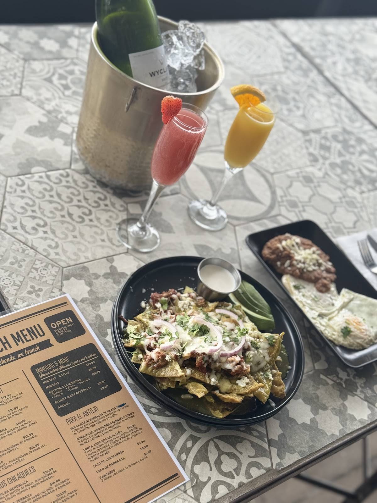 Menu at República cantina de México restaurant, Laredo