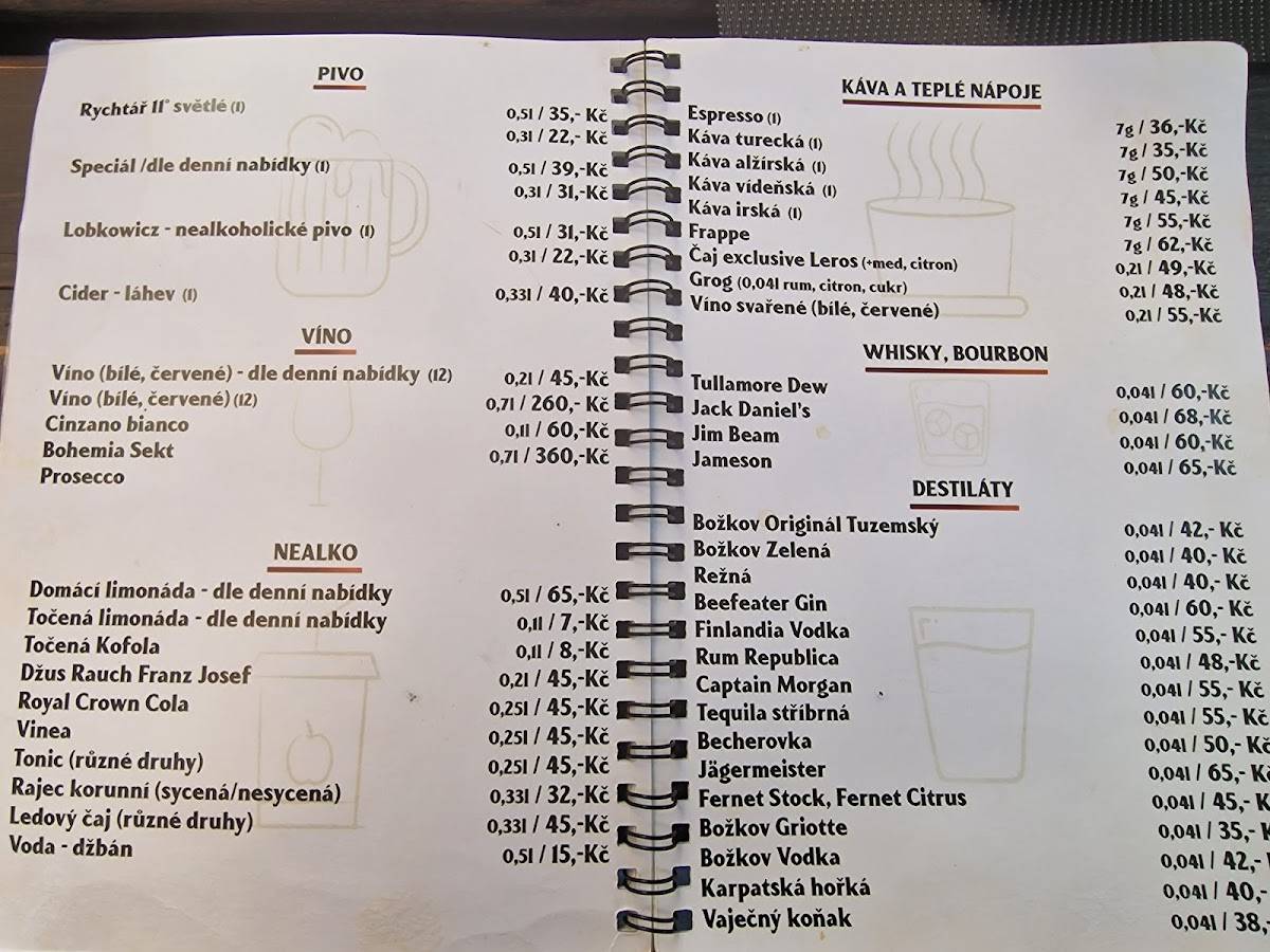 Menu at Restaurace U Morousů restaurant, Olomouc