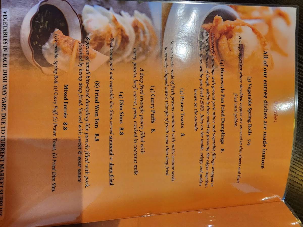 Menu at ABC restaurant, Emerald