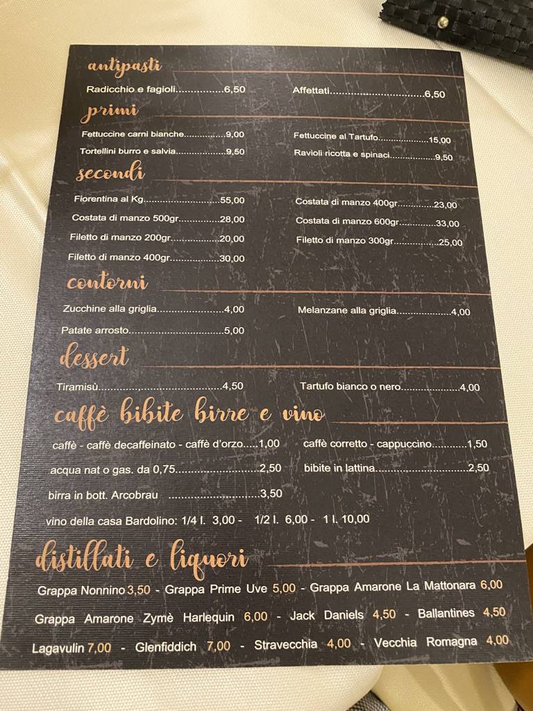Carta de Al Fogolar di Carlo Campostrini - Ristorante, Bussolengo
