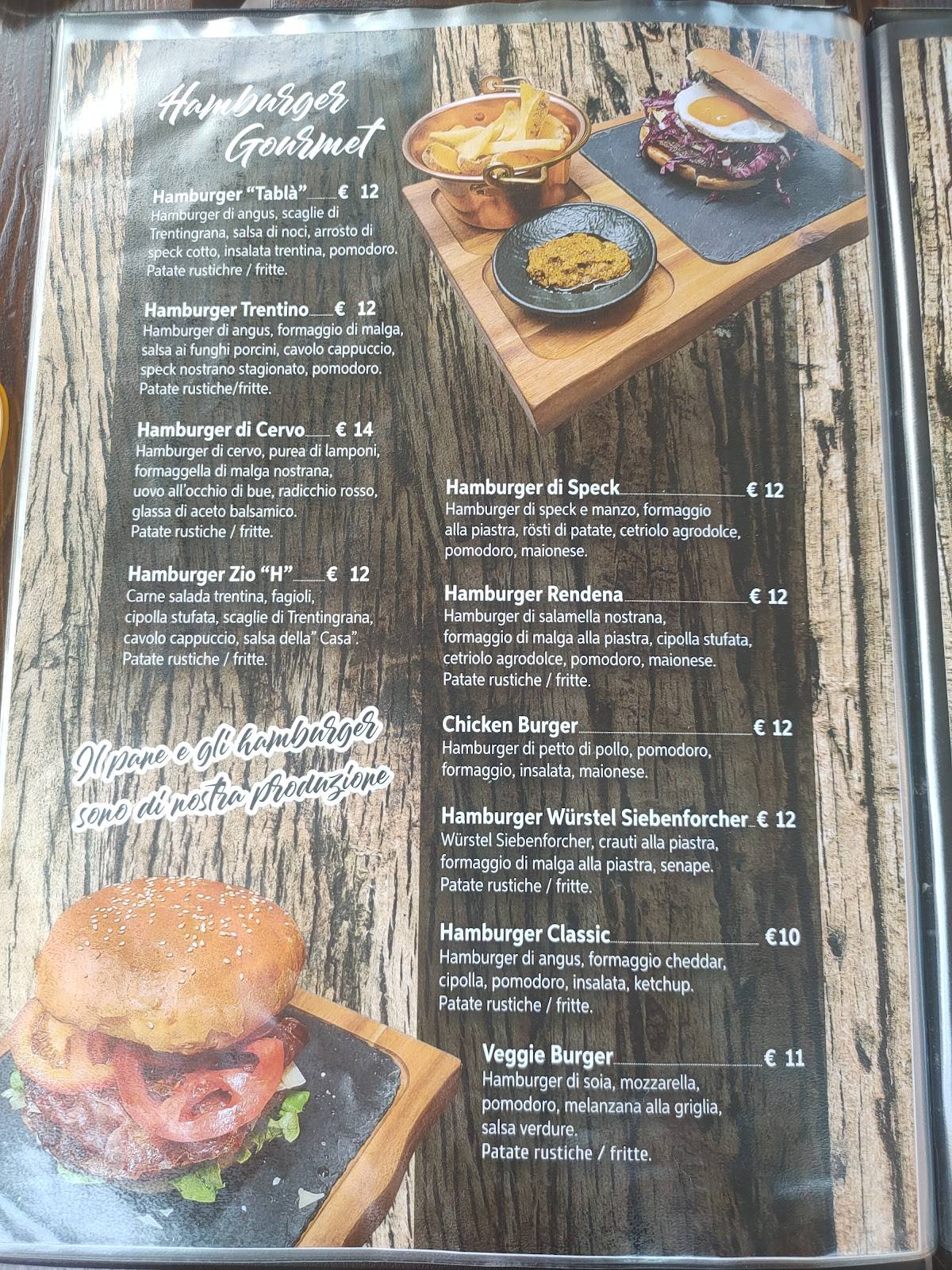 Speisekarte von Al Tablà Pinzolo restaurant, Pinzol