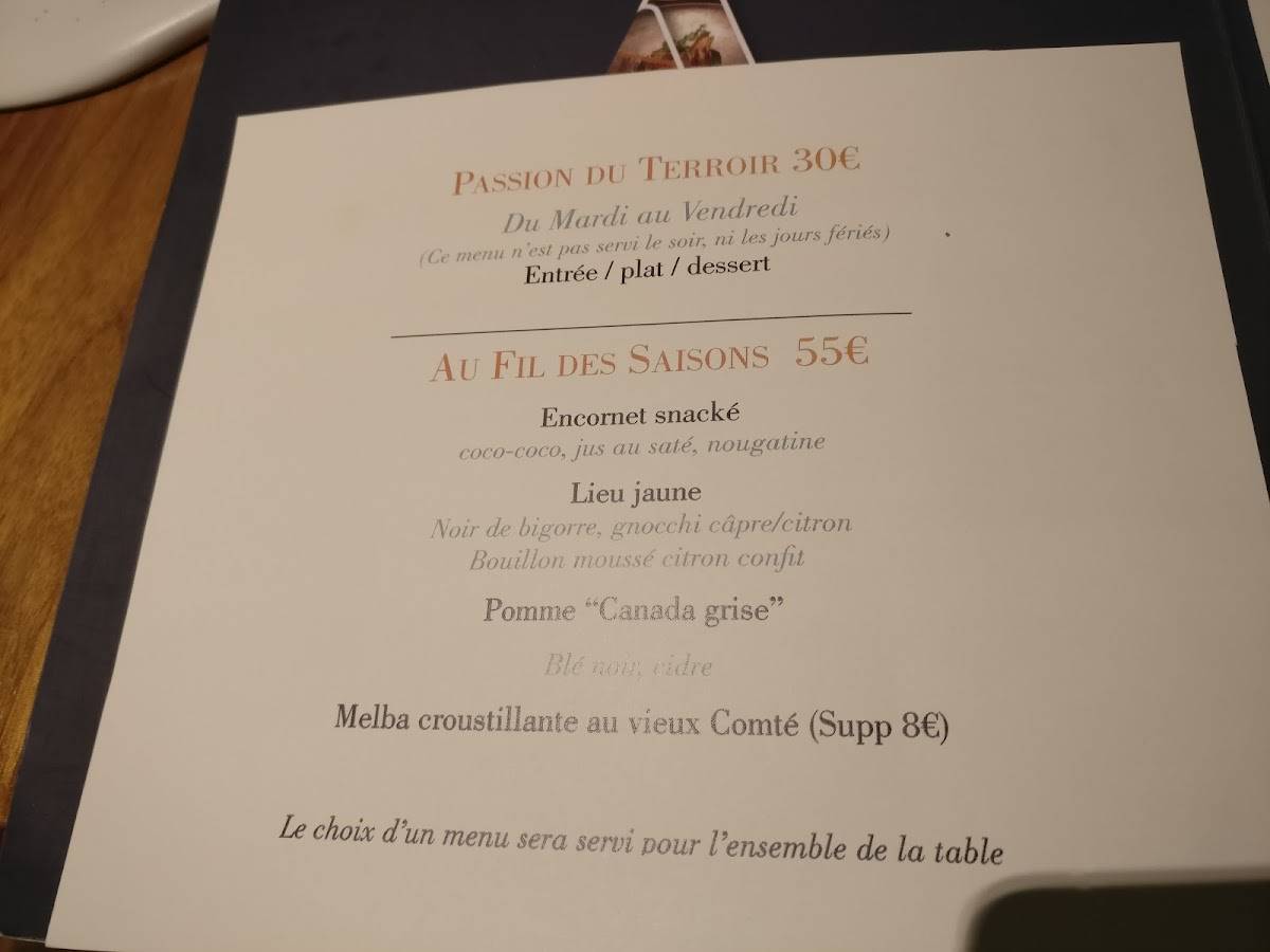 Menu at Restaurant Allium, Quimper, Quimper