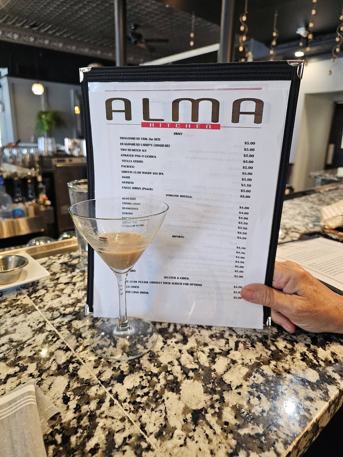 Menu at Alma Kitchen restaurant, Grosse Pointe Park