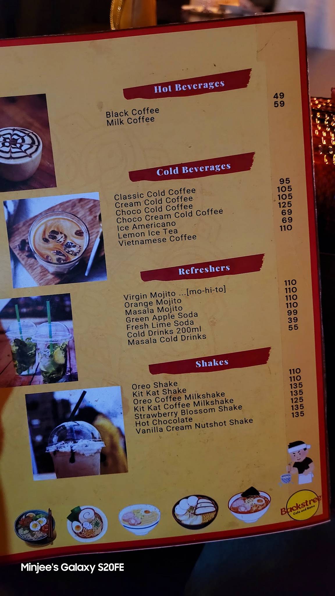 Menu at Backstreet Cafe & Bistro, Kolkata