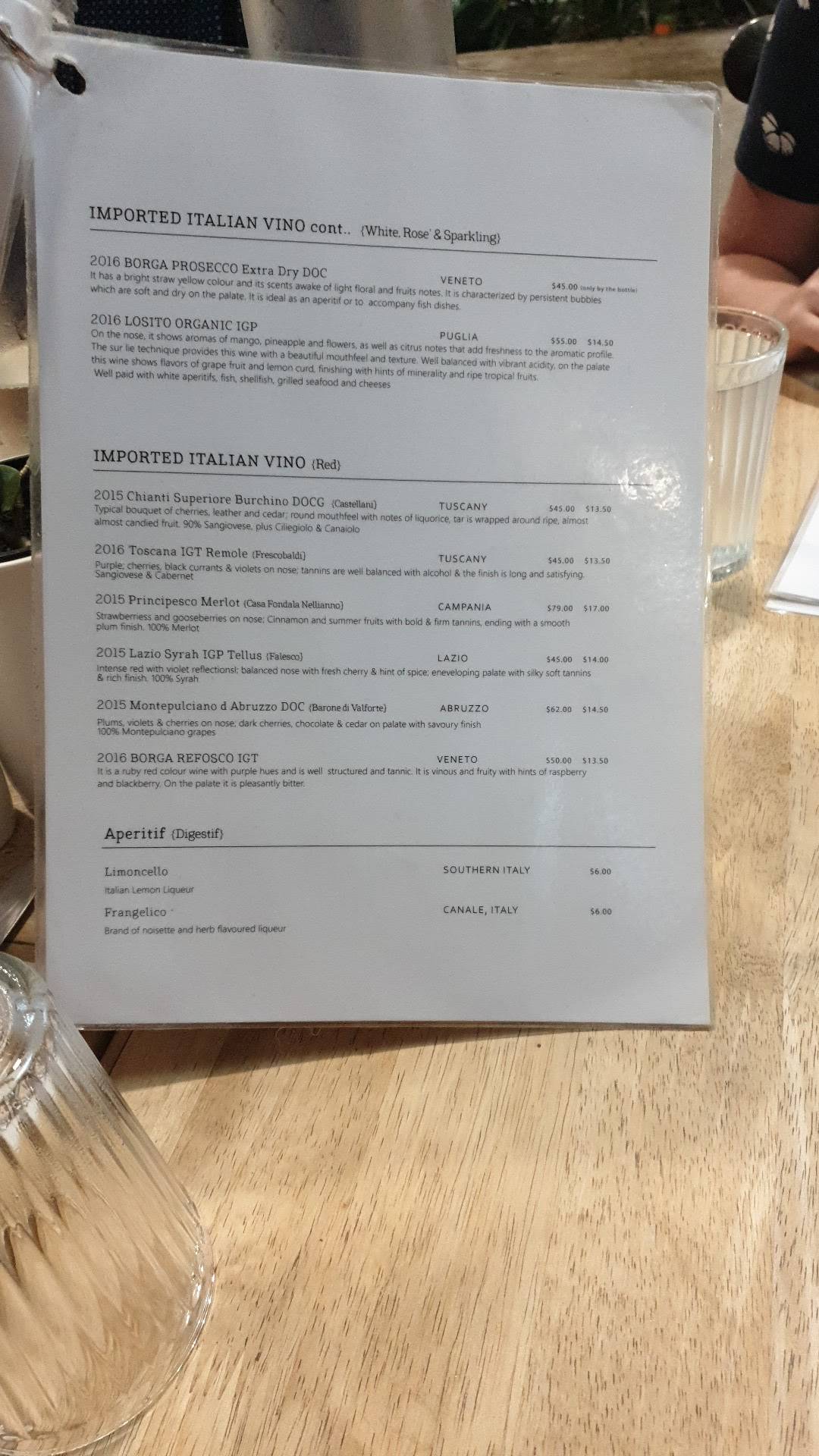 Menu at Basil & Vine restaurant, Burpengary