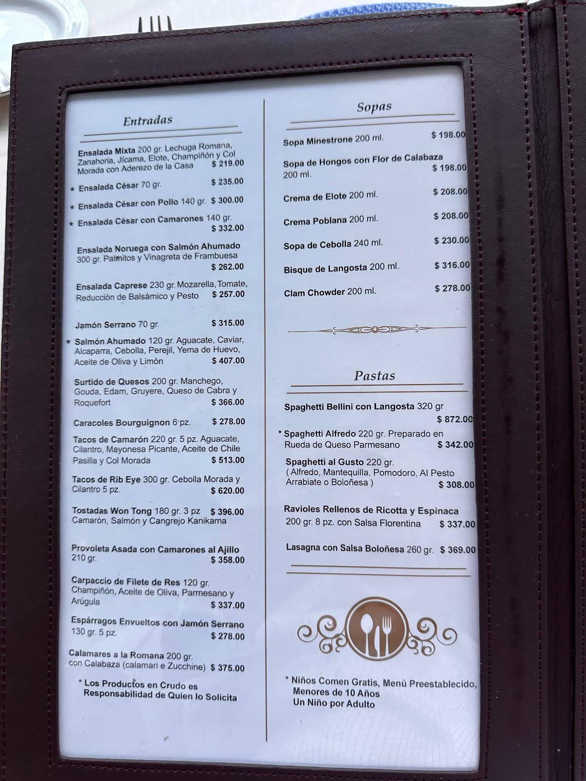 Carta de Bellini Restaurante Giratorio, Ciudad de México, Montecito 38 ...