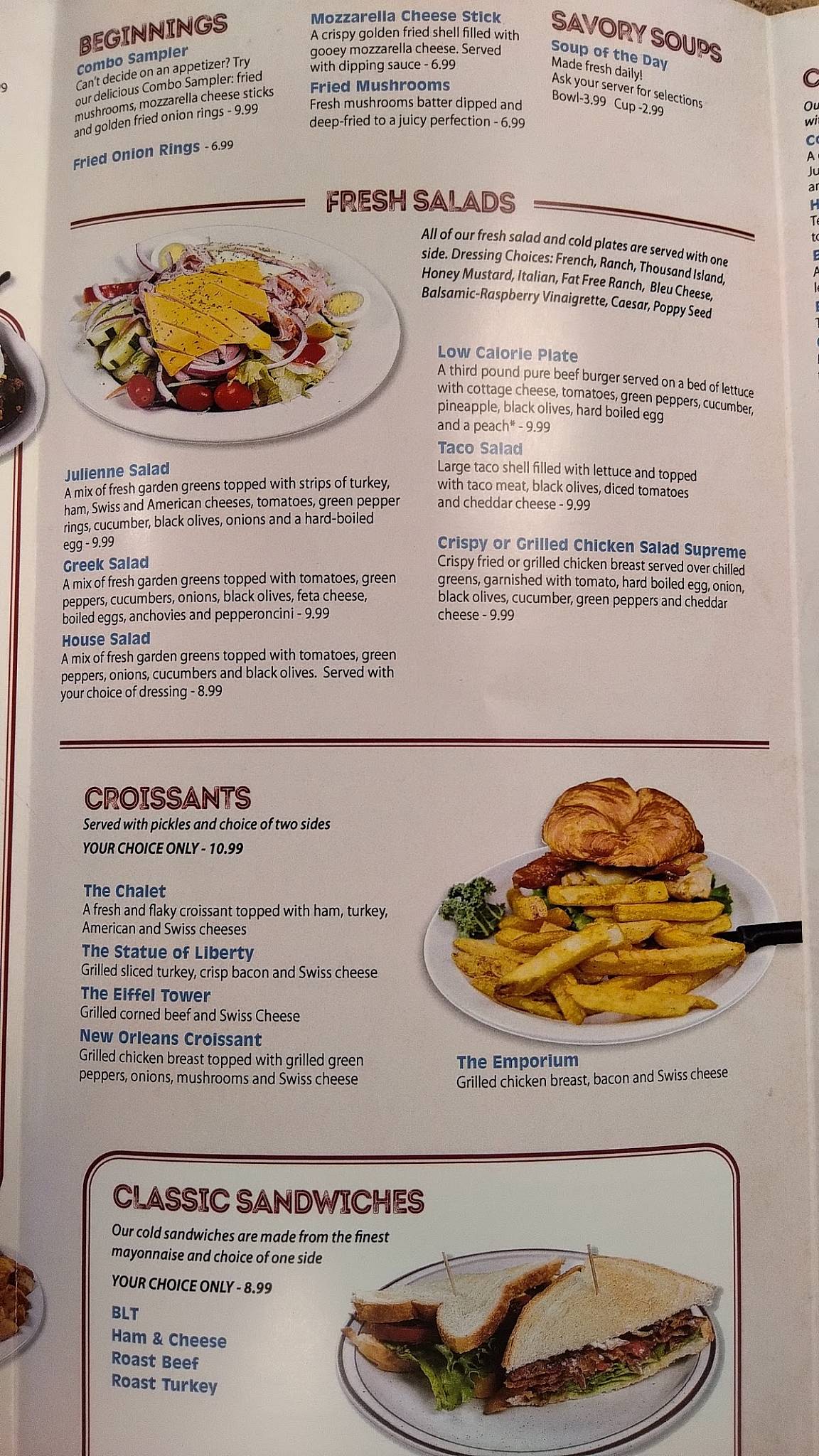 Menu at Benjamin's Family Restaurant, Rockville