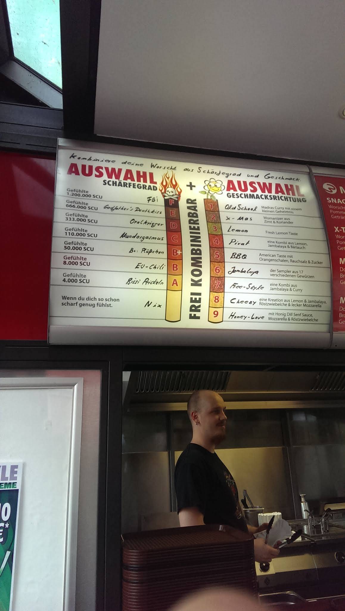 Speisekarte von Best Worscht in Town restaurant, Darmstadt, Rheinstraße 4