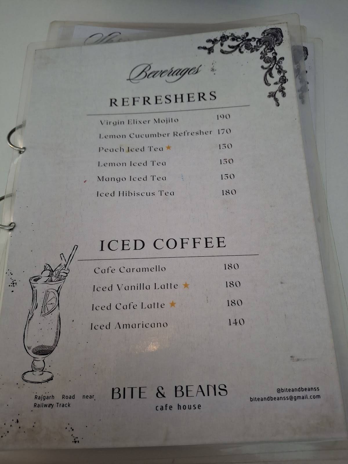 Menu at Bite & Beans 2D café House, Guwahati