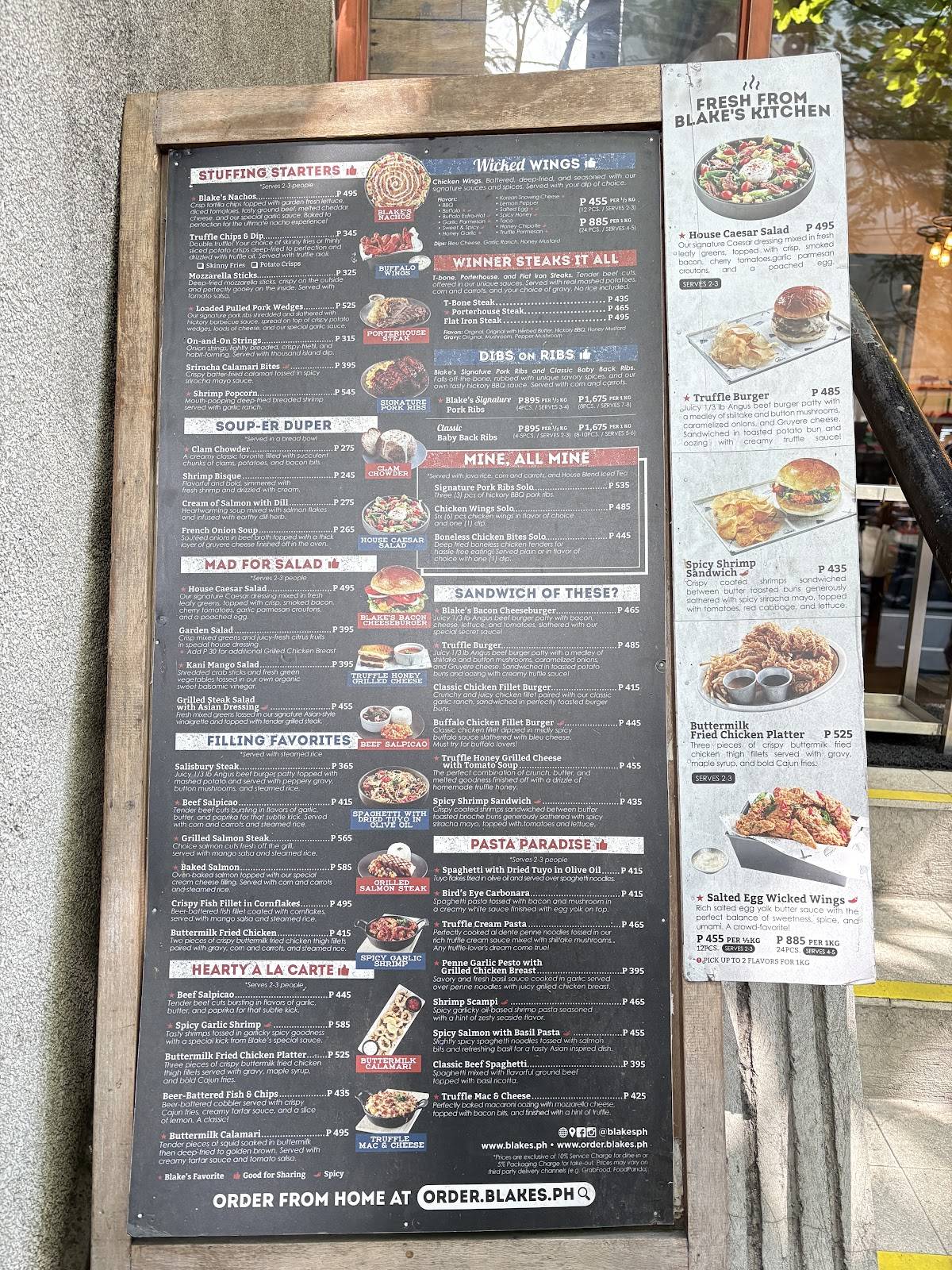 Menu at Blake’s Wings & Steaks - Salcedo St. Makati restaurant, Makati ...