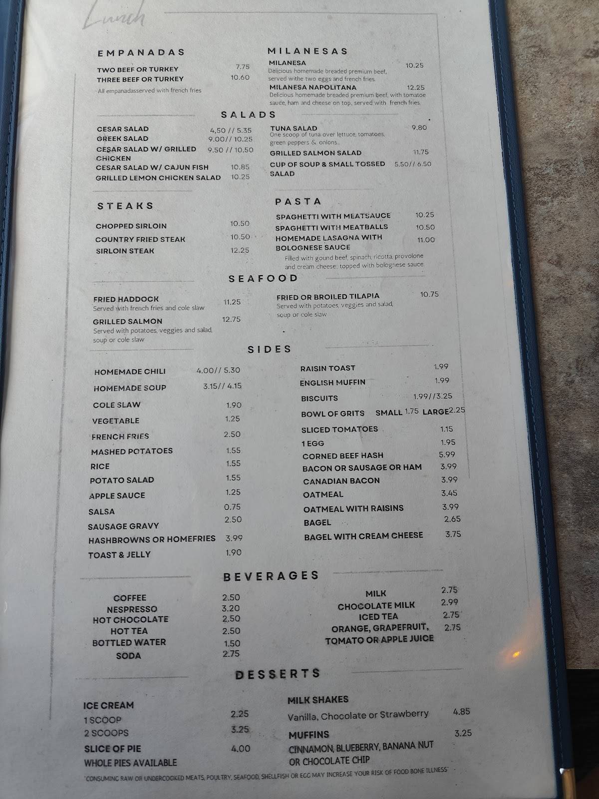 Menu at Bliss Cook House restaurant, Palm Harbor