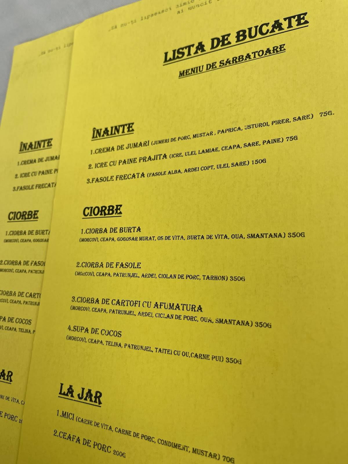 Menu at Restaurant Bran Parc (Bikers Welcome), Bran