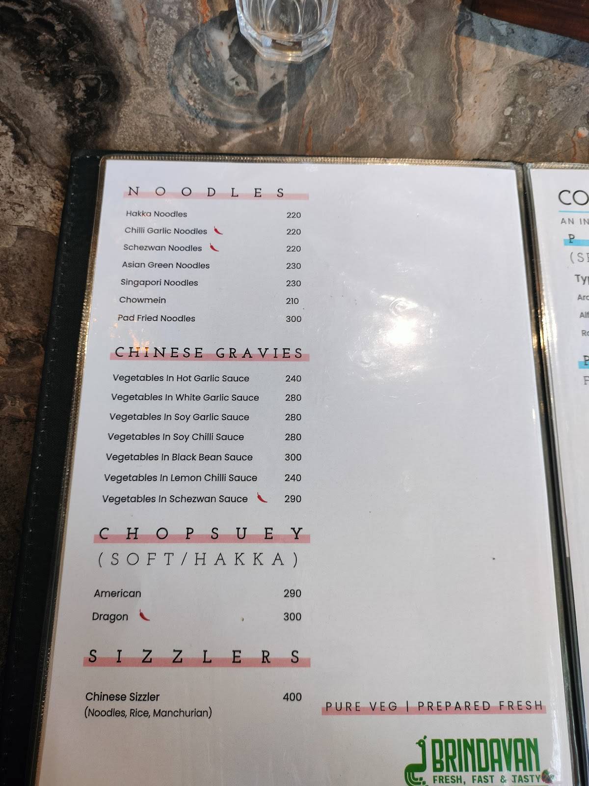 Menu at Brindavan Pure Veg Restaurant, Mandi
