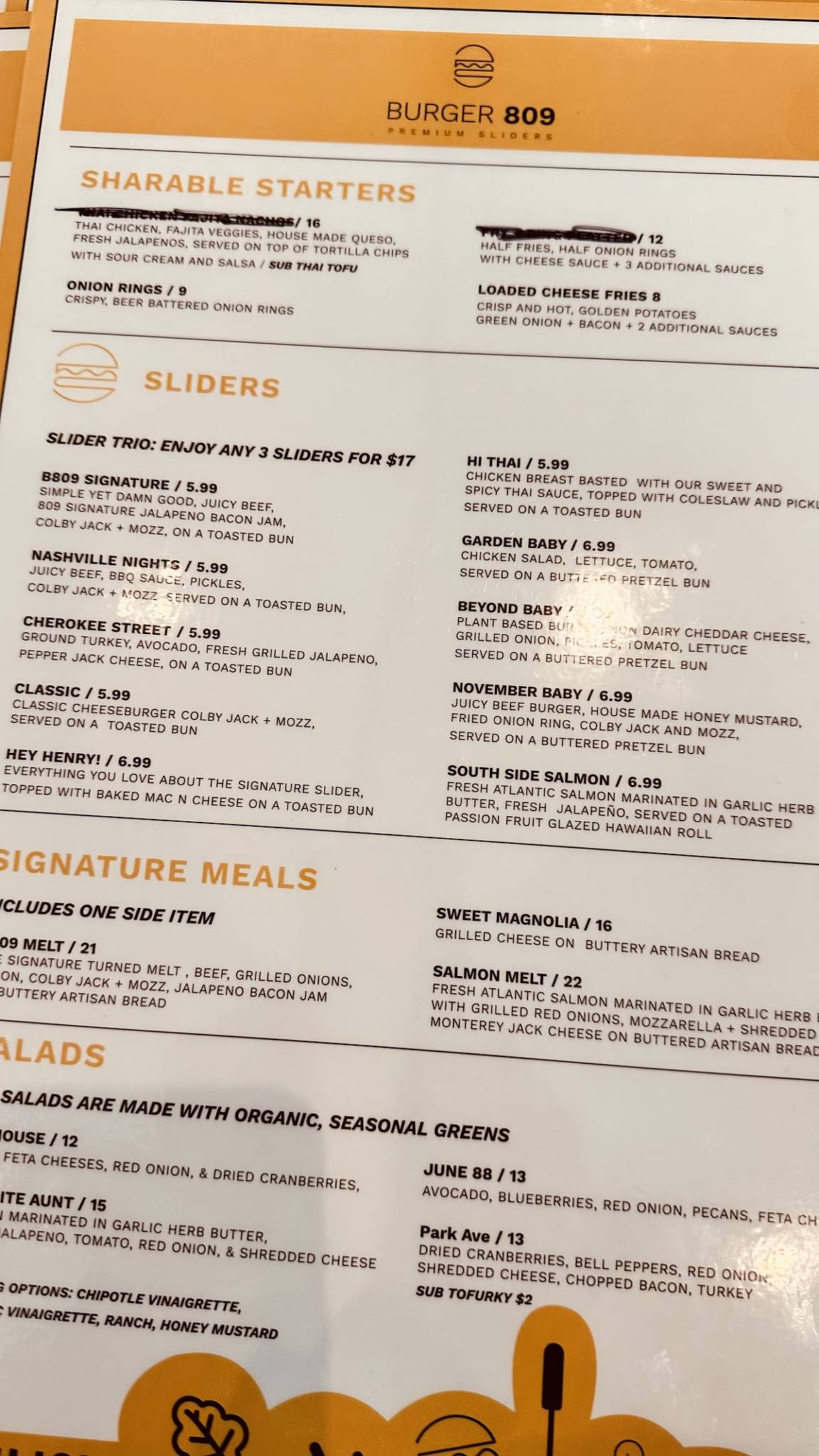 Menu at Burger 809 restaurant, St. Louis, 808 Chestnut St
