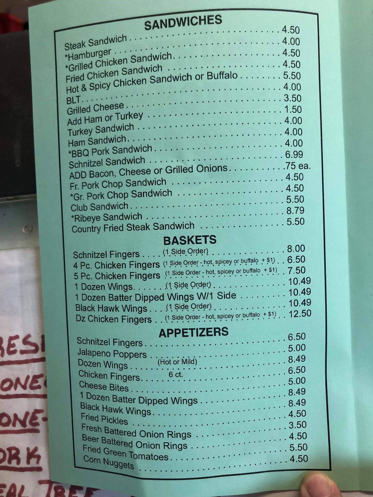 Menu at Burts Butcher Shoppe restaurant, Columbus