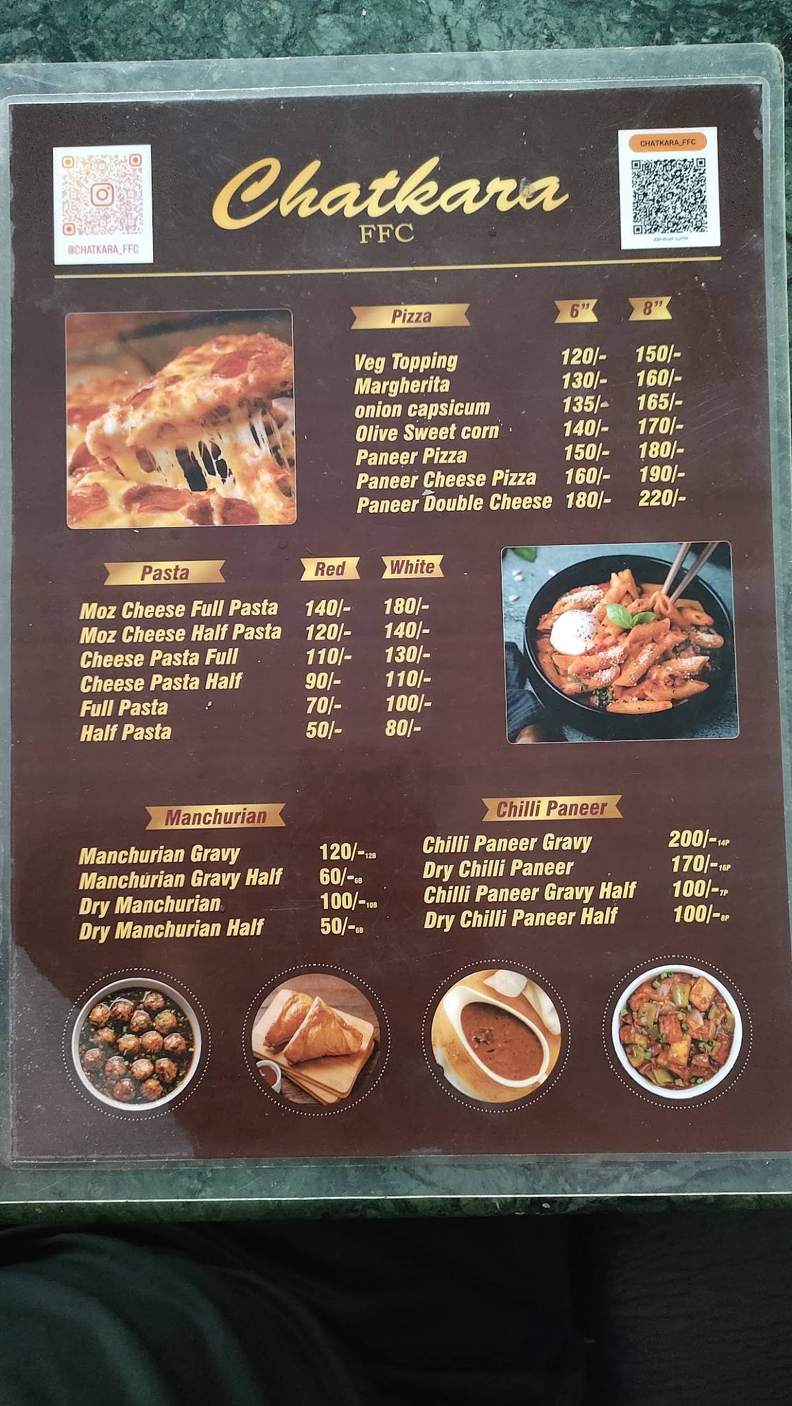 Menu at CHATKARA FFC, Kota, Street no.1