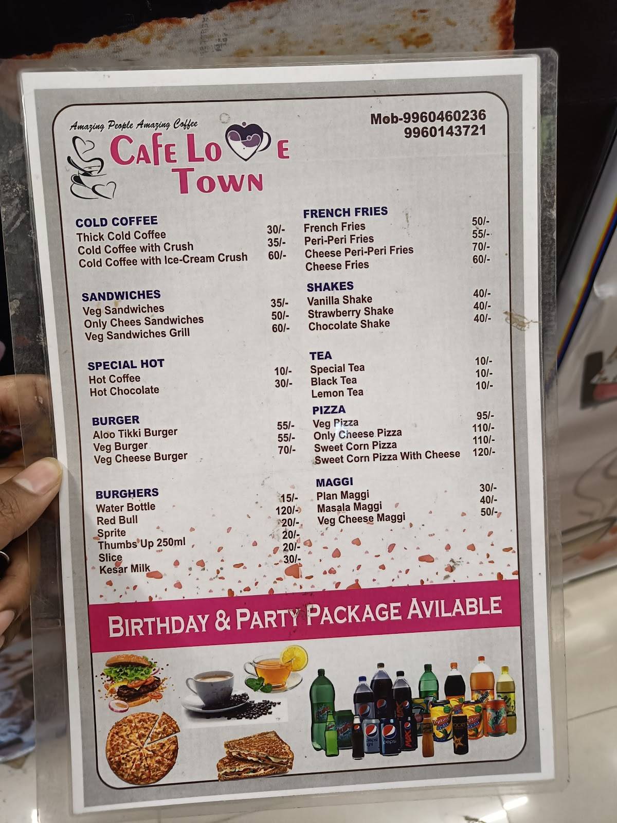 Menu at Cafe Love Town, Rahuri Factory