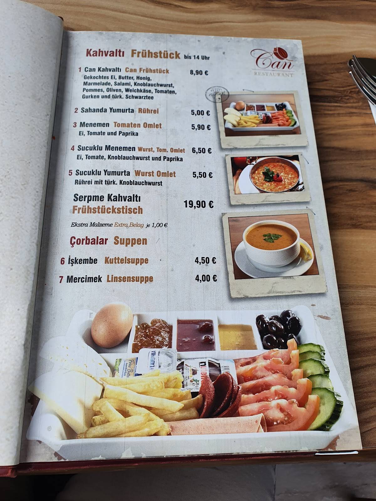 Speisekarte von Restaurant Can, Nürnberg