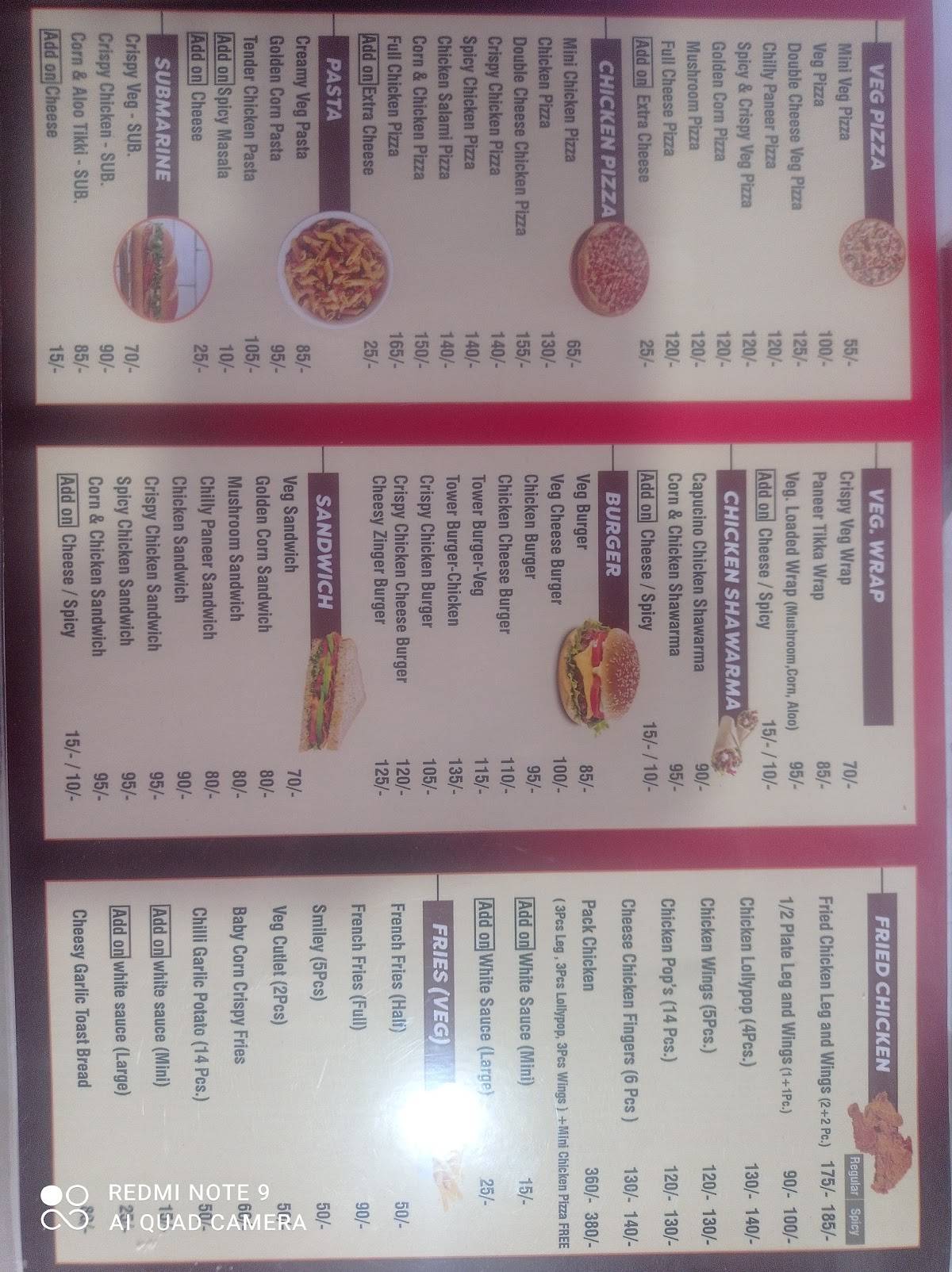 Menu at Capucino, Tiruchirappalli, 4