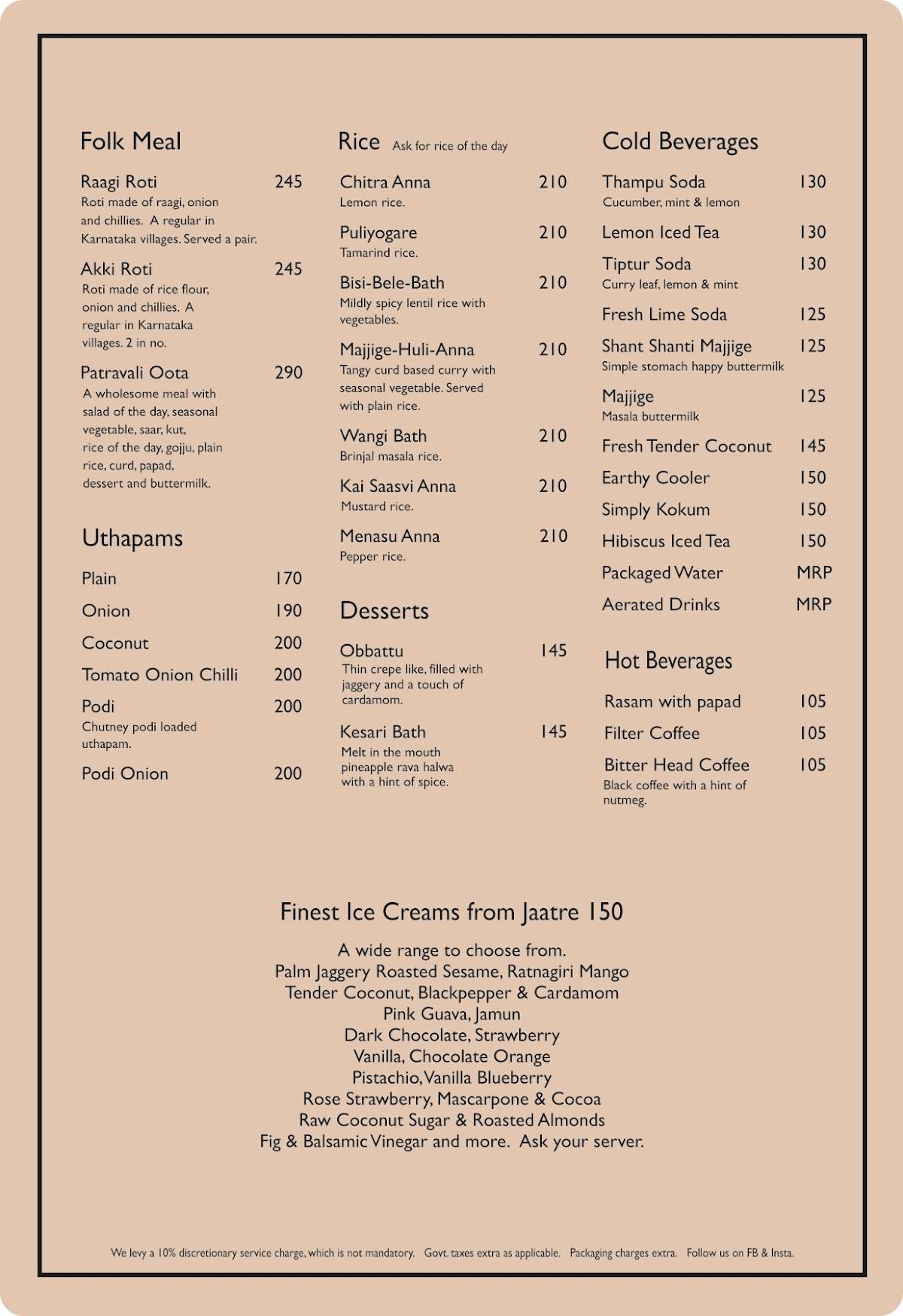 Menu at Carnatic Cafe, Noida